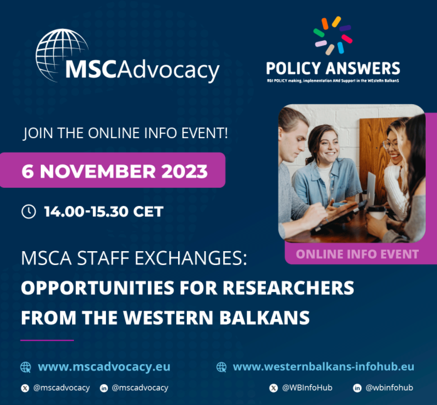 MSCA Staff Exchanges: Opportunities for researchers from the Western Balkans – ZSI